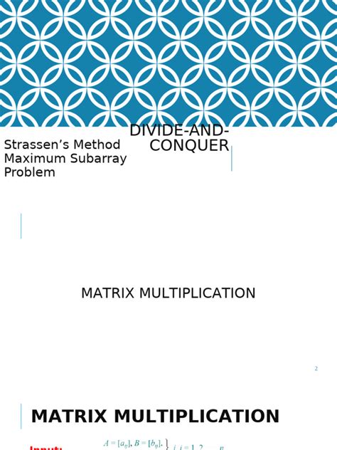 5 max subarray and strassen s matrix multiplication pdf matrix