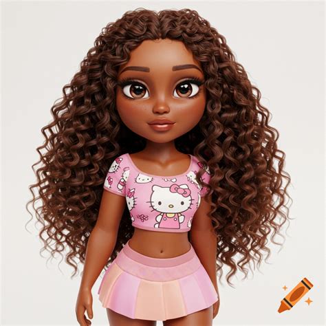 Pixar Style 3d Rendering Of A Young Woman With Brown Braids Wearing A