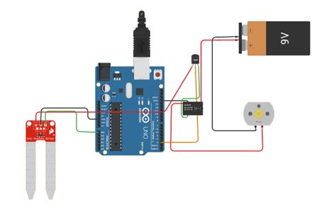 Circuit Design เครื่องรดนํ้าต้นไม้อัตโนมัต Tinkercad