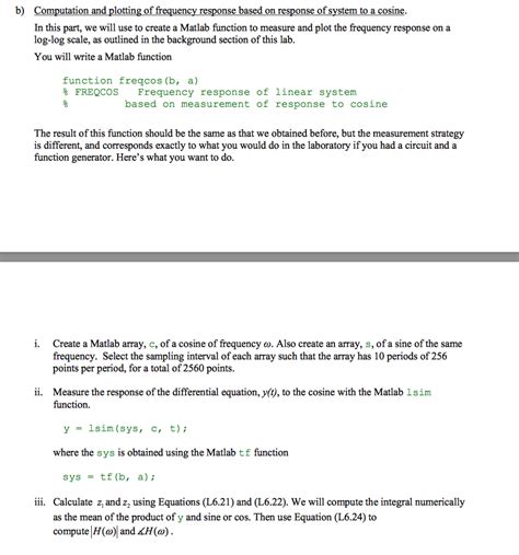B Computation And Plotting Of Frequency Response Chegg