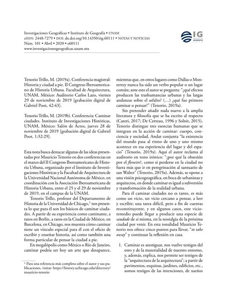 PDF Conferencia Magistral Mauricio Tenorio Trillo 2019 Historia Y