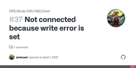not connected because write error is set · issue 37 · openslab osu