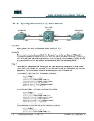 Lab Spanning Tree Protocol STP Default Behavior