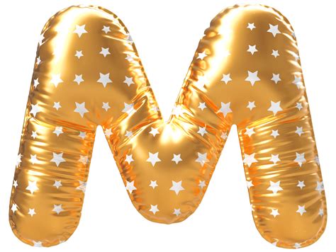 Or Bulle Lettre M Police De Caractère 3d Rendre 36305474 Png