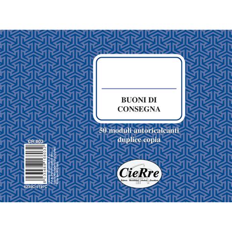 BLOCCO BUONI DI CONSEGNA 2 COPIE 12X17cm AUTORICALCANTE Buoni Consegna