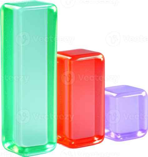 Glossy 3d Bar Graph For Data Visualization And Analytics 67559728 Png