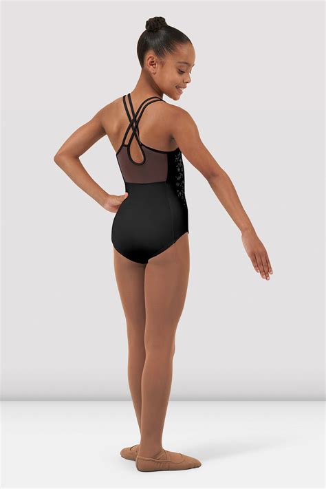 Girls Felicia Scoop Neck Leotard Black Bloch Dance Us