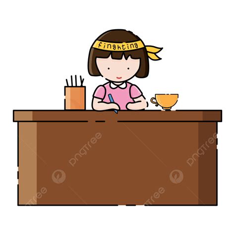 귀여운 손으로 그린 스타일 학생 Png 자료 소녀 만화 그림 요소 Png 일러스트 및 Psd 이미지 무료 다운로드