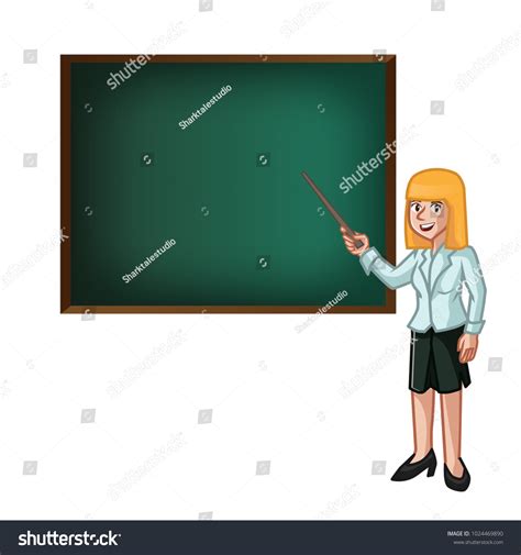 Teacher Woman Explaining Chalkboard Illustration Stock Vector Royalty Free 1024469890