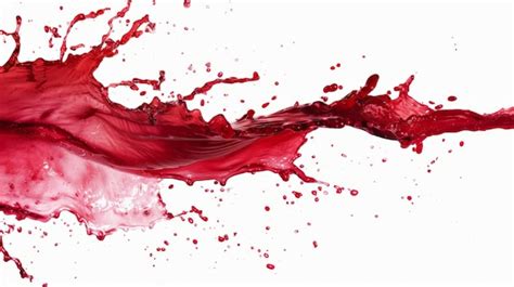 Red Wine Splash Over White Background Premium Ai Generated Image