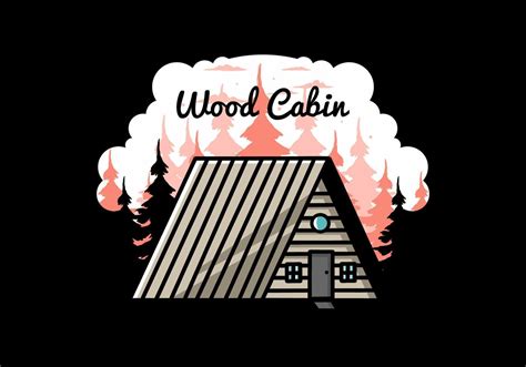 Conception Dillustration De Cabine En Bois Vintage 9354450 Art