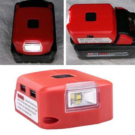 Portable Power Source With Led Work Light 2 Usb Ports And Dc Port
