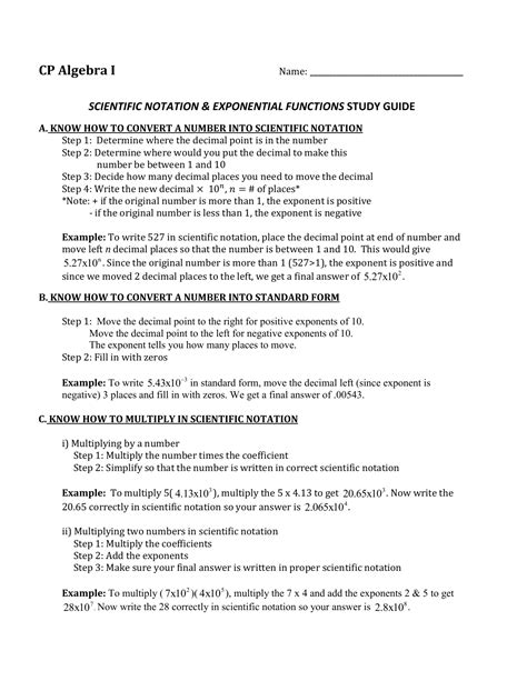 Scientific Notation And 76 Quiz Study Guide