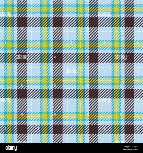 Blue Check Fabric Texture Vector Textile Print Design With A Seamless Plaid Pattern Stock Vector