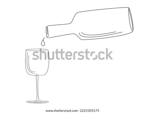 Drawing One Line Glass Bottle On Stock Vector Royalty Free 2225305575
