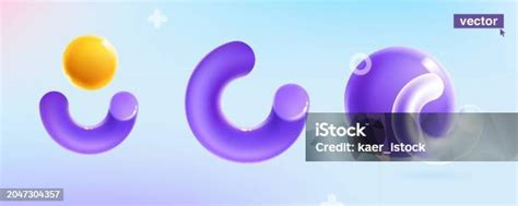 사실적인 3d 로딩 표시기 볼륨 반원 선과 Glassmorphism 스타일의 구 플라스틱 만화 스타일의 인포 그래픽 진행률 표시 줄입니다 3차원 형태에 대한 스톡 벡터 아트