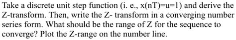 solved take a discrete unit step function i e x nt u[n] and