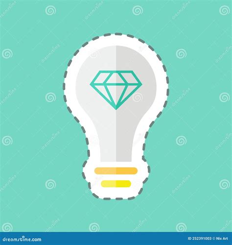 Sticker Line Cut Brilliant Idea Suitable For Education Symbol Simple