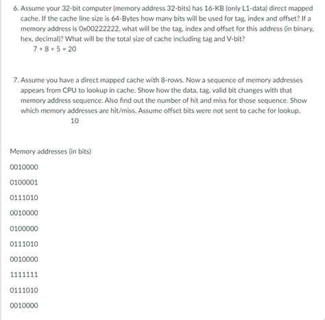 Solved Assume Your Bit Computer Memory Address Chegg Com