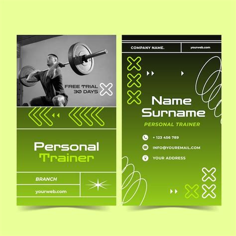Premium Vector Gradient Gym Class Vertical Business Card