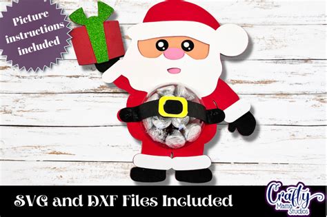 Christmas Candy Dome Holder Candy Ornament Santa Claus Svg By Crafty