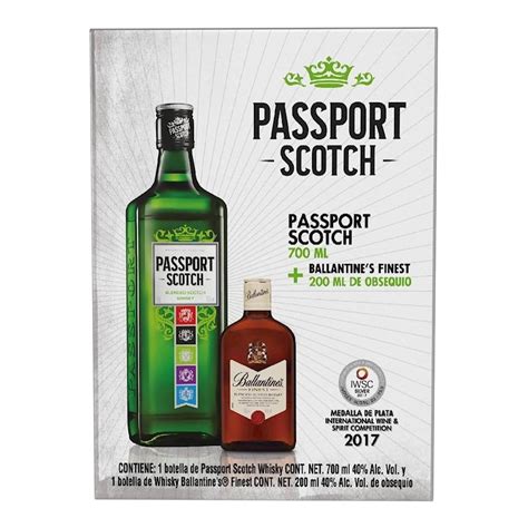Whisky Passport Scotch Escocés De 700 Ml Más Whisky Ballantines De 200 Ml Walmart