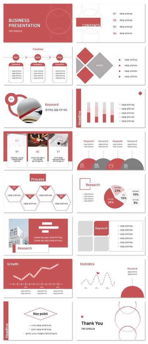 레드 비즈니스 Ppt 템플릿 B15