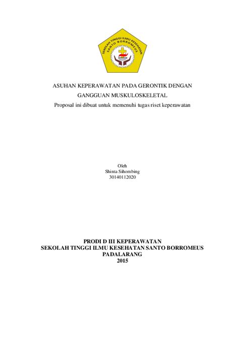 Contoh Proposal Penelitian Keperawatan Terbaru