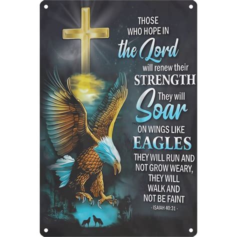 1pc Imagen De La Cruz Del Águila Calva Versículos Bíblicos Cristianos