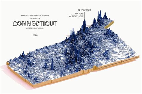 Population Density Map Of Connecticut Usa By Maps On The Web