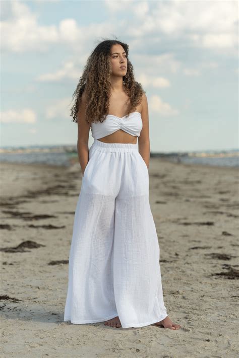 Karma Beach White Palazzo Pants Bobbie Co