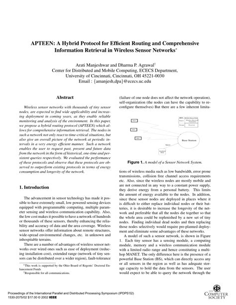 Pdf Apteen A Hybrid Protocol For Efficient Routing And Comprehensive