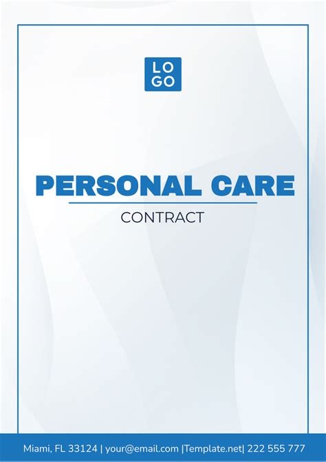 Free Personal Care Contract Template To Edit Online