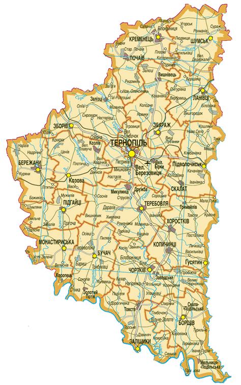 Карта Тернопольской области Границы области границы районов на карте Ua Maps Все карты