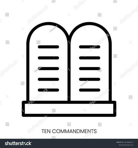 Ten Commandments Icon Line Art Style Stock Vector Royalty Free 2255983277 Shutterstock