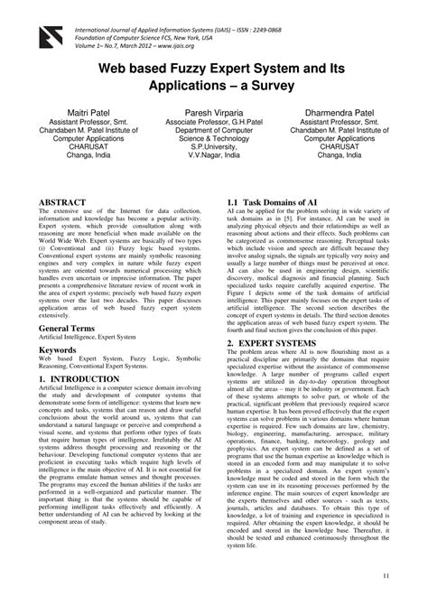 Pdf Web Based Fuzzy Expert System And Its Applications A Survey