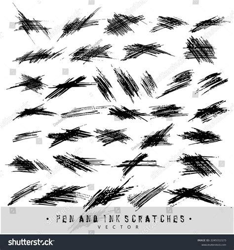 Pen Ink Scratch Markings Vector Illustration Stock Vector Royalty Free