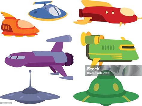 Ufo 우주선 벡터 세트 외계인에 대한 스톡 벡터 아트 및 기타 이미지 외계인 공격성 과학 Istock