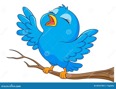 Cute Bird Singing Stock Vector Illustration Of Bluebird 30167492