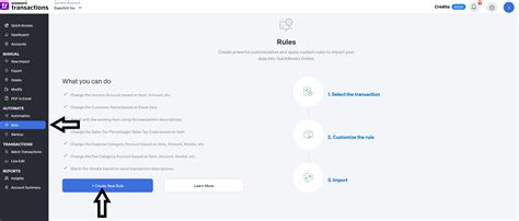 how to customize quickbooks imports using rules in saasant transactions