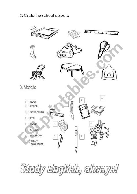 School Objects Read And Draw Esl Worksheet By Casc 40 Off