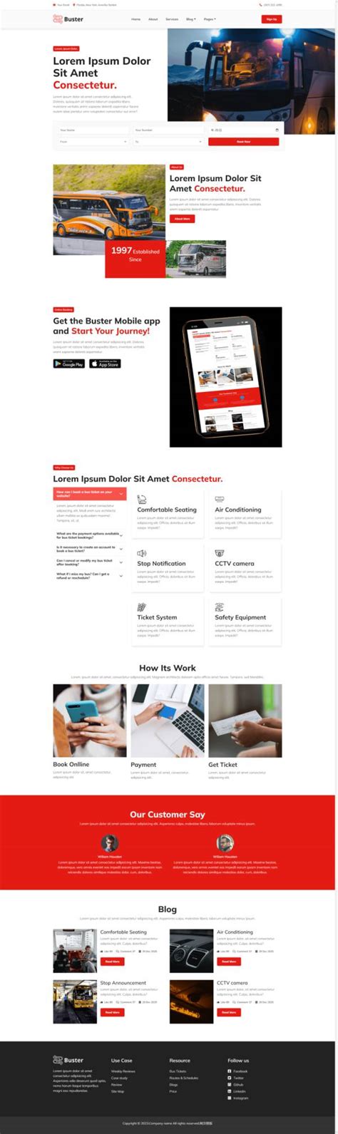 网页制作代码模板下载，精美汽车养护网页制作 17素材网