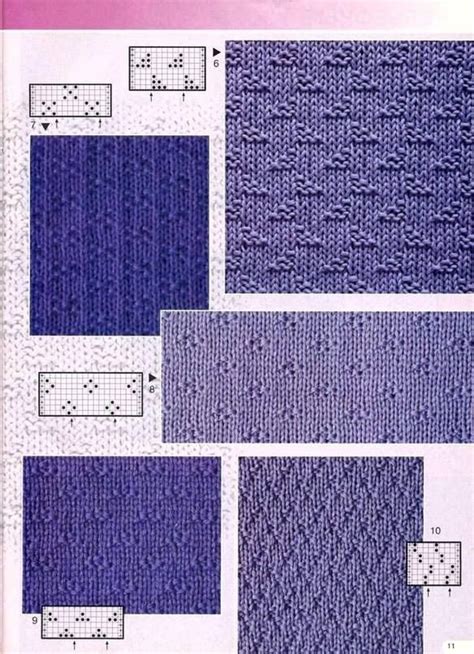 Узоры спицами из лицевых и изнаночных петель Colorwork Knitting