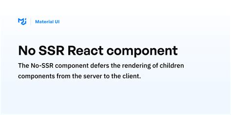 No Ssr React Component Material Ui
