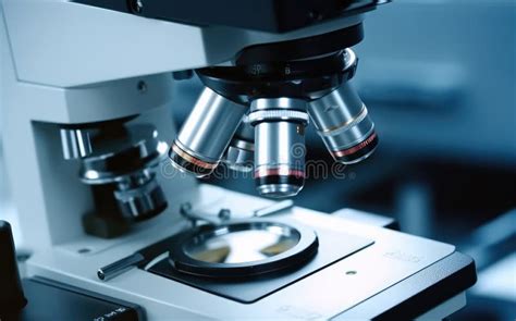 Microscope Medicine Equipment Research Setting In Lab For Chemistry