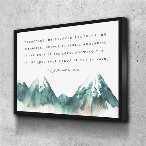 Amazon Above Bed Wall Decor 1 Corinthians 15 58 Be Steadfast And