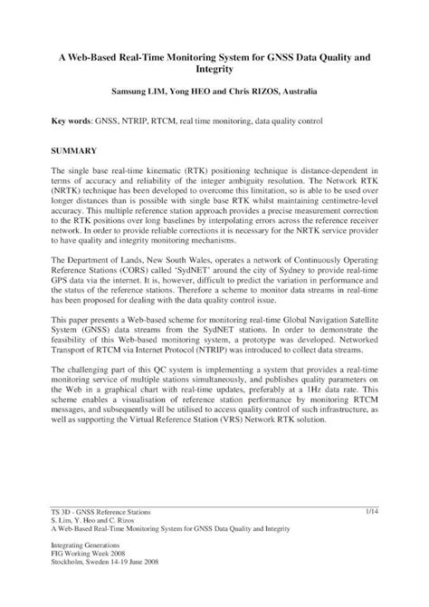 Pdf A Web Based Real Time Monitoring System For Gnss Data Quality And
