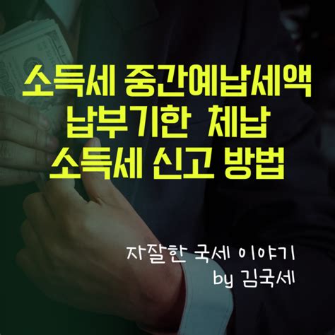 소득세 중간예납세액 납부기한 경과 납부 지연가산세 및 소득세 신고 방법 네이버 블로그
