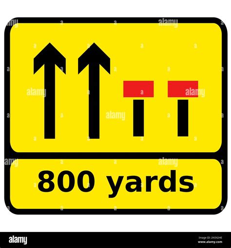 Vector Graphic Of A Rectangular Yellow Sign Warning Of Temporary Lane