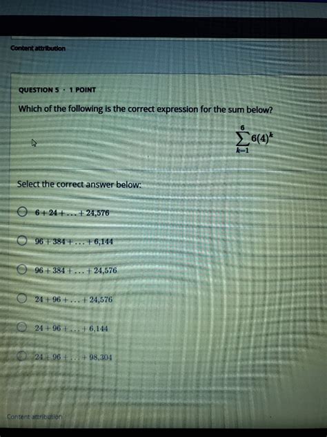 Solved Content Attribution Question Point Which Of The Chegg